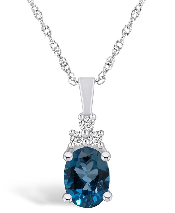 Macy's London Blue Topaz (1-5/8 Ct. T.W.) and Diamond (1/10 Ct. T.W ...