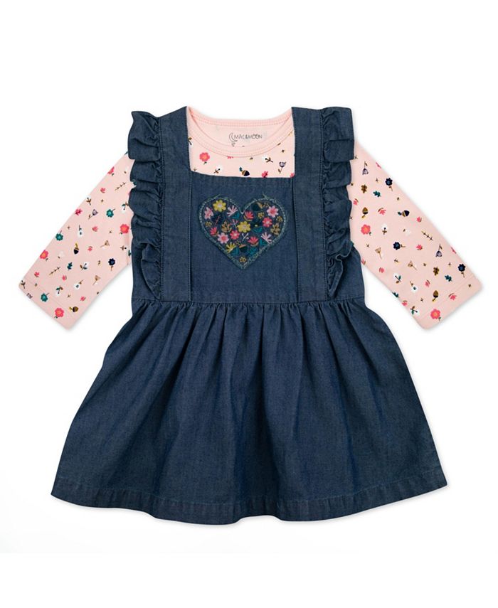 Mac & Moon Baby Girls Chambray Bodysuit and Jumper, 2 Piece Set - Macy's