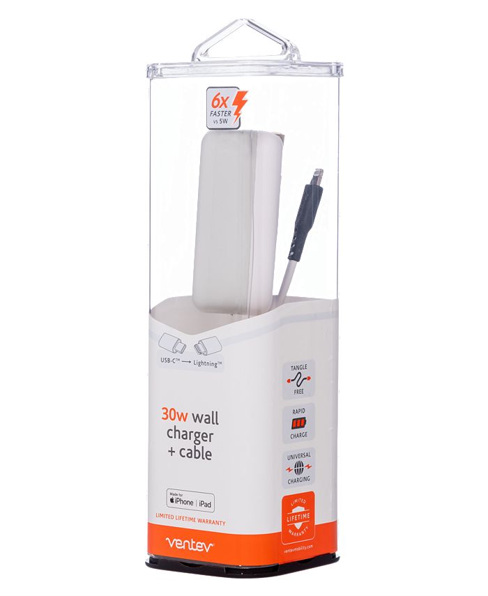 Ventev 30W Wall Charger and USB-C to Apple Lightning Cable - Macy's