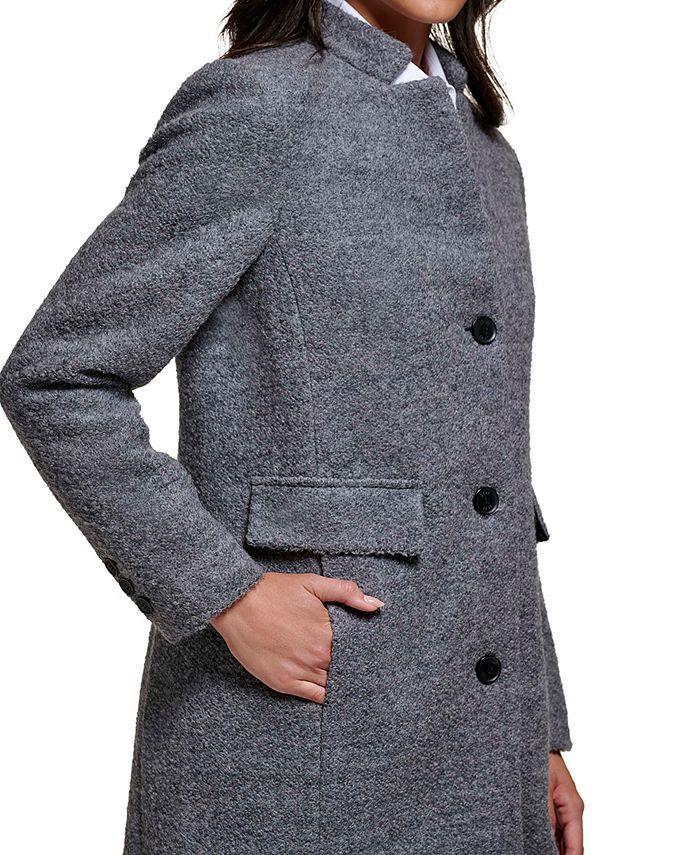 DKNY Women's Single-Breasted Boucle Walker Coat, Created for Macy's ...