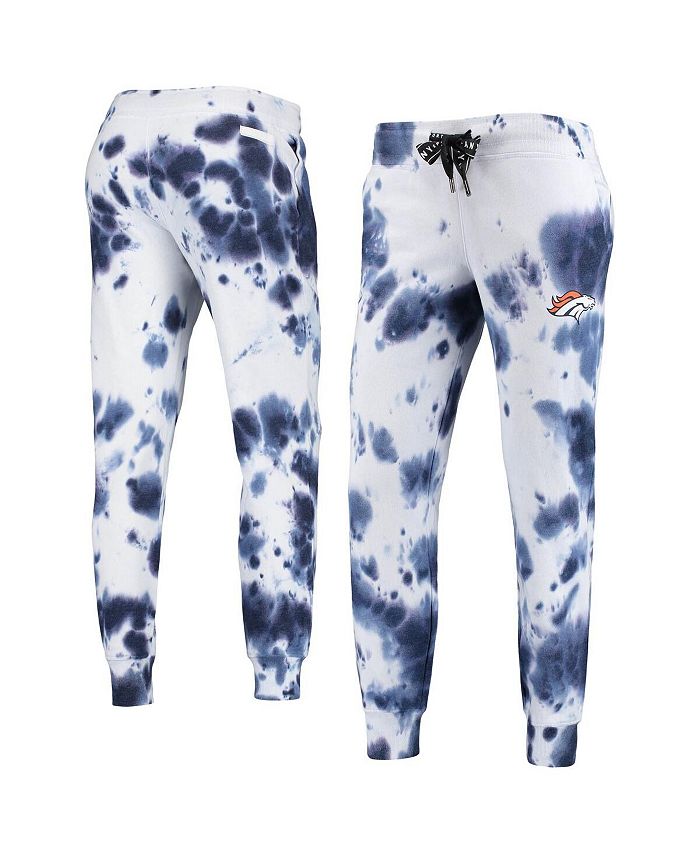 DKNY Women's White, Navy Denver Broncos Melody Tie-Dye Jogger Pants - Macy's