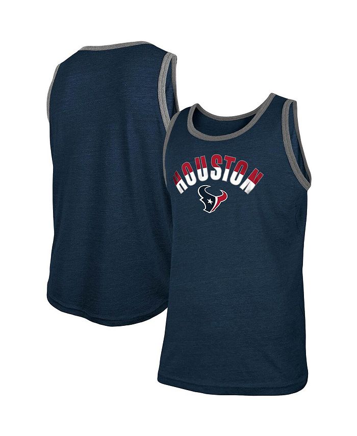 New Era Men's Heathered Navy Houston Texans Ringer Tri-Blend Tank Top ...