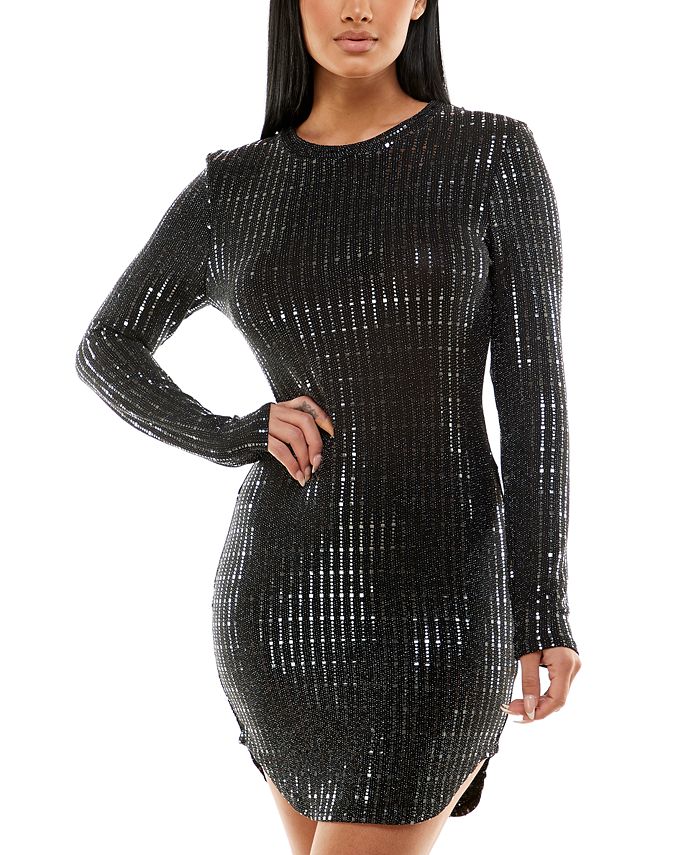 B Darlin Juniors' Metallic Bodycon Dress - Macy's