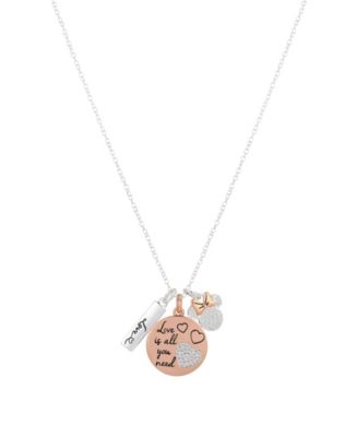 Disney Cubic Zirconia Minnie Mouse Charm Necklace (0.01 ct. t.w.) in ...