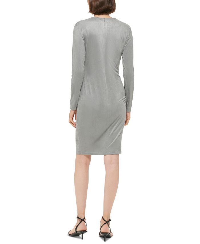 Calvin Klein Faux Suede Gathered Sheath Dress Macys