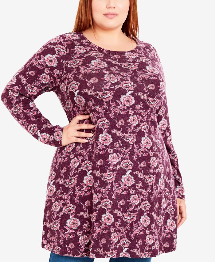 Avenue Plus Size Floral Tunic Top - Macy's