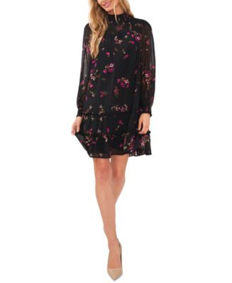 CeCe Women's Printed Long Sleeve Smocked Dress - Macy's