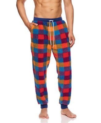 Joe Boxer Men's Drawstring Plaid Sherpa Joggers with Pockets - Macy's