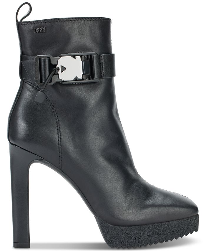 DKNY Women's Zana Square-Toe Buckled Platform Booties & Reviews ...
