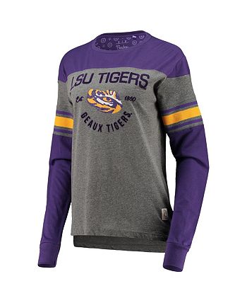 Pressbox Women's Purple, Heathered Gray LSU Tigers Lizzy Flocking ...