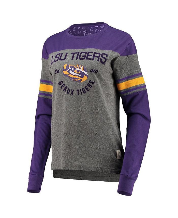 Pressbox Women's Purple, Heathered Gray LSU Tigers Lizzy Flocking ...