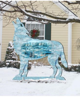 Designocracy Winter Wolves Wildlife Holiday Outdoor Decor - Macy's