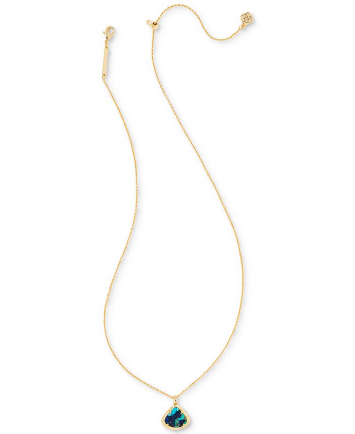 Kendra Scott 14k Gold-Plated Triangle Gemstone 16" Adjustable Pendant ...