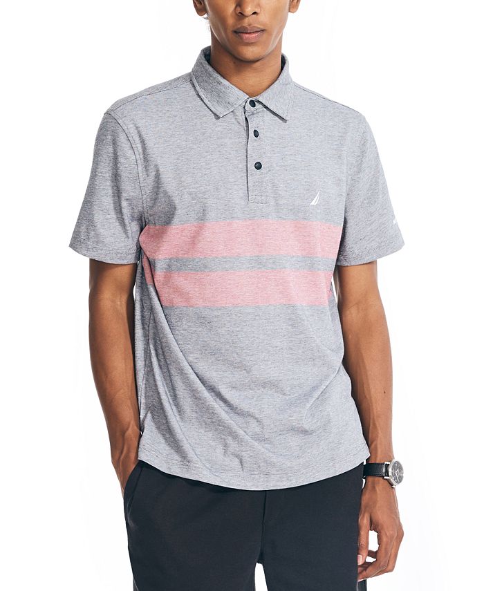 Nautica Men's Navtech Classic Fit Heather Stripe Polo Shirt - Macy's