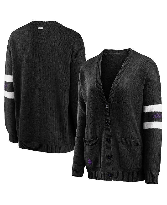 WEAR by Erin Andrews Women's Black Minnesota Vikings Knit Cardigan - Macy's