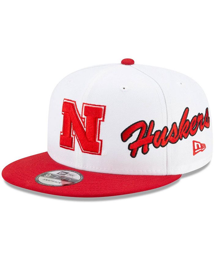 New Era Men's White, Scarlet Nebraska Huskers Two-Tone Side Script ...