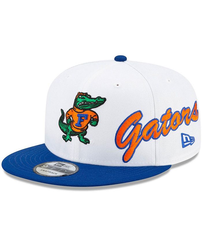 New Era Men's White and Royal Florida Gators Two-Tone Side Script ...