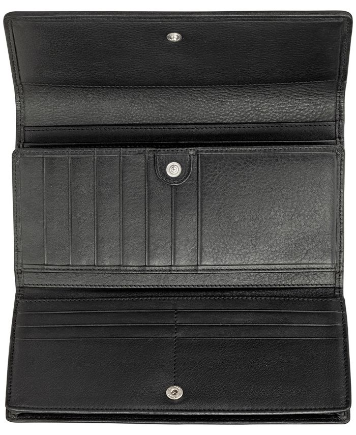 Mancini Women's Basket Weave Collection RFID Secure Quadruple Fold ...