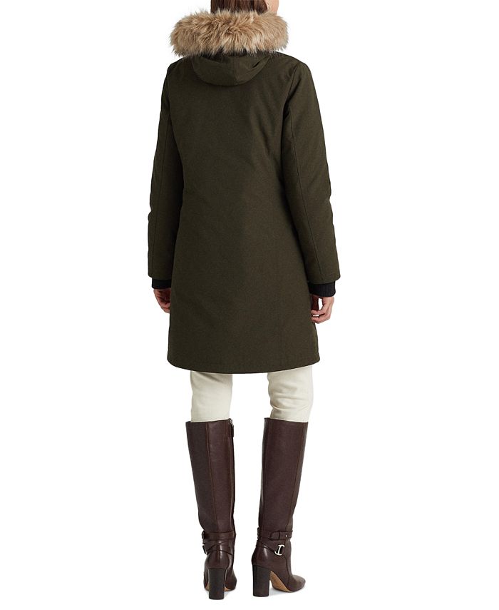 Lauren Ralph Lauren Women's Faux Fur Hooded Parka Coat, Created for ...