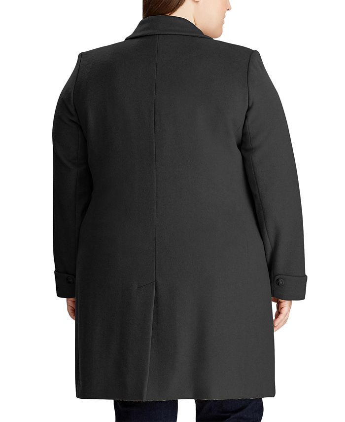 Lauren Ralph Lauren Women's Plus Size Buttoned Walker Coat, Created for Macy's - Macy's