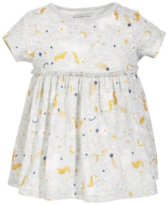 Baby Girls Short Sleeve Flying Unicorns Print Tunic, Created for Macy's