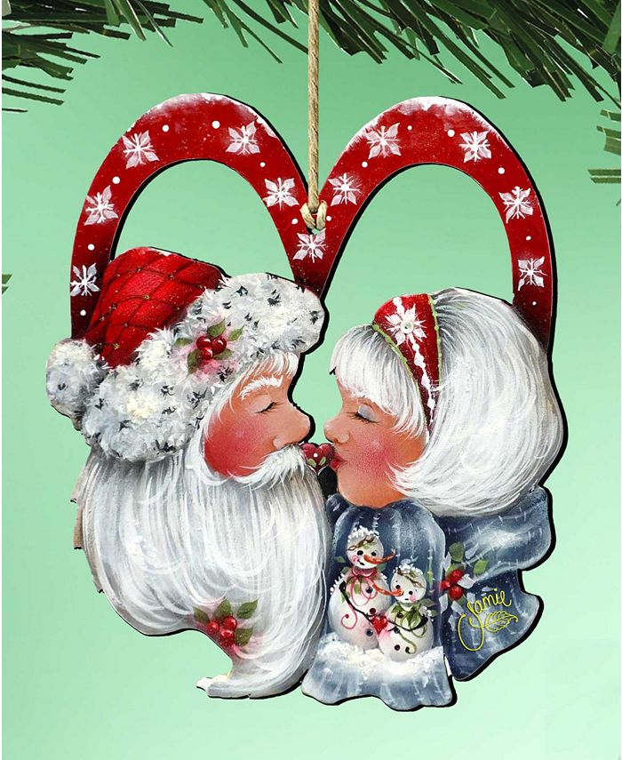 Designocracy Merry Kissmas, Holiday Ornaments, Set of 2 - Macy's