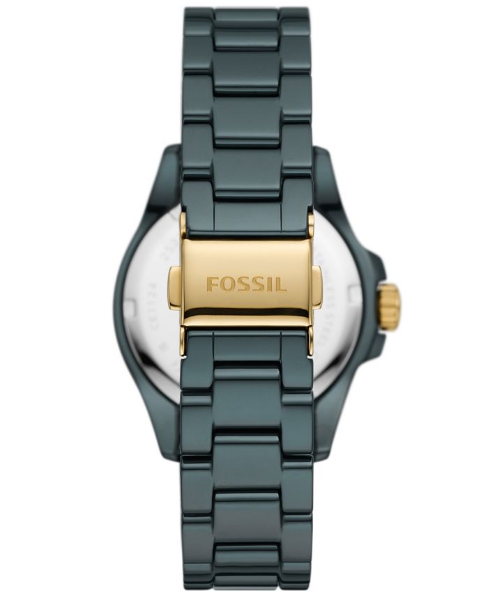Fossil Women's Fb-01 Three-Hand Green Ceramic Bracelet Watch, 36mm - Macy's