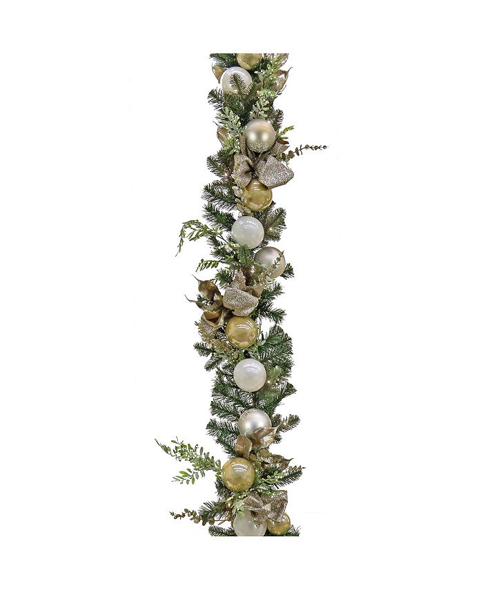 National Tree Company 9' Pre-Lit Yuletide Glam Garland with LED Lights ...
