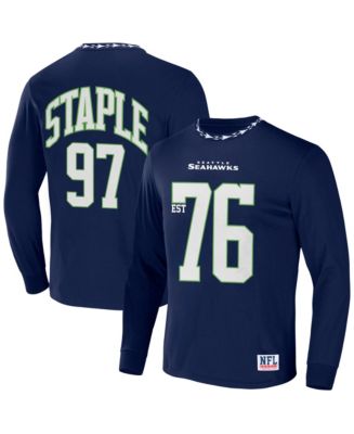 Men's NFL X Staple Navy Seattle Seahawks Core Long Sleeve Jersey Style ...
