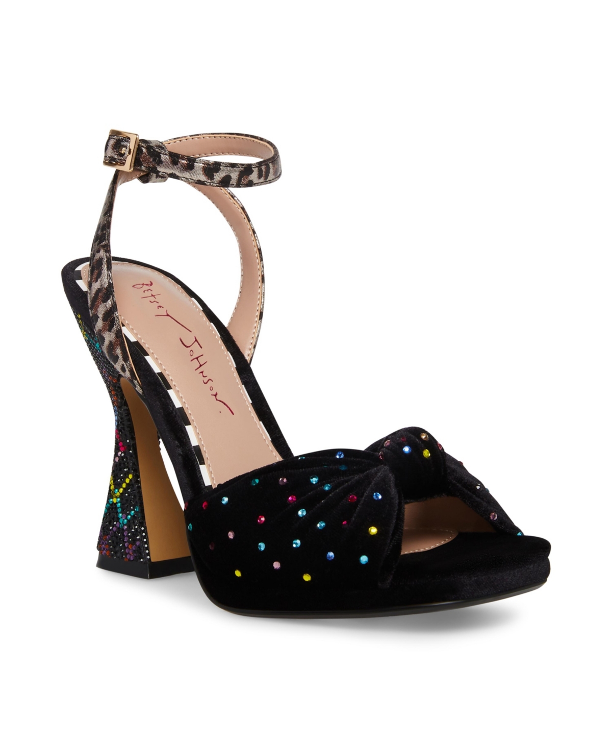 Betsey Johnson Alianna Square-peep-toe Heel In Black Multi | ModeSens