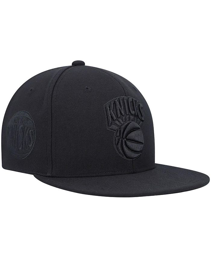 Mitchell & Ness Men's New York Knicks Black on Black Snapback Hat - Macy's