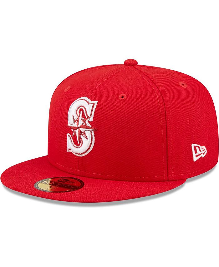 New Era Men's Red Seattle Mariners Logo White 59FIFTY Fitted Hat - Macy's