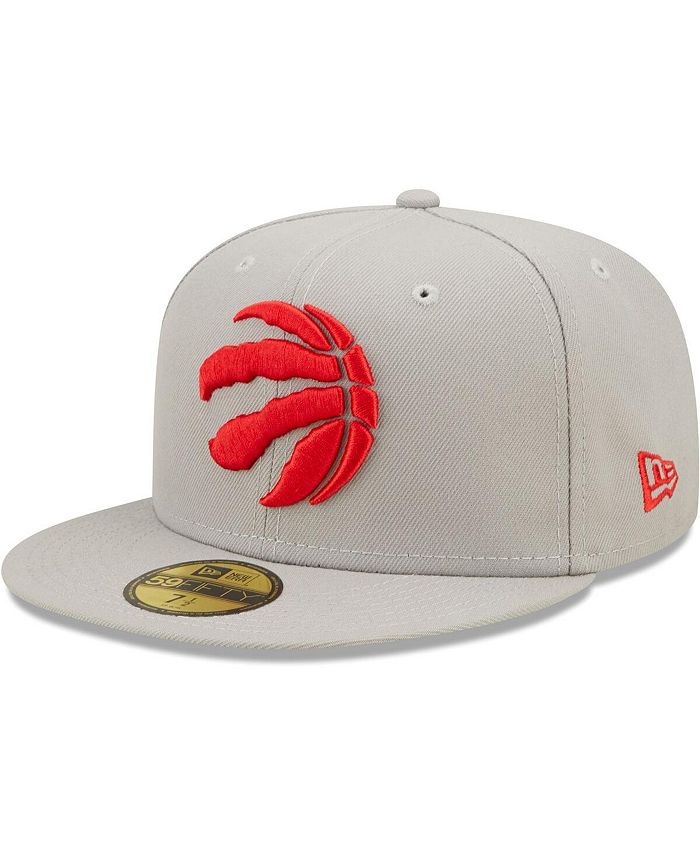 New Era Men's Gray Toronto Raptors Team Color Pop 59FIFTY Fitted Hat ...