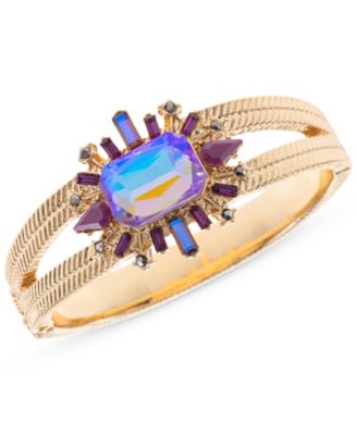 INC International Concepts Gold-Tone Purple Mixed Stone Cluster Split ...