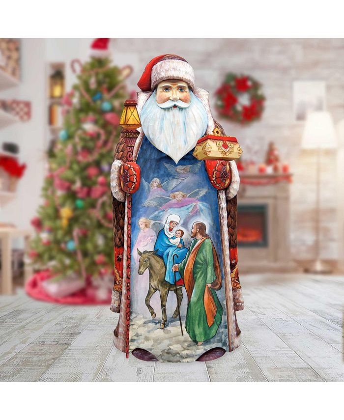 G.DeBrekht Santa and The Guardian Angels Hand-Painted Wood Carved ...
