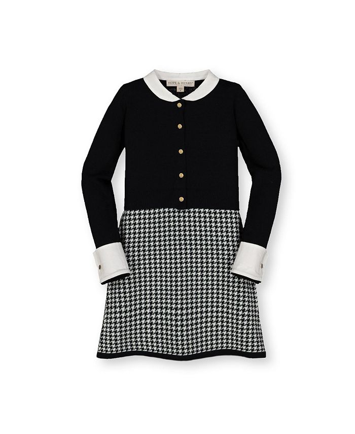 Hope & Henry Hope Henry Girls' Button Front Sweater Dress with Collar ...