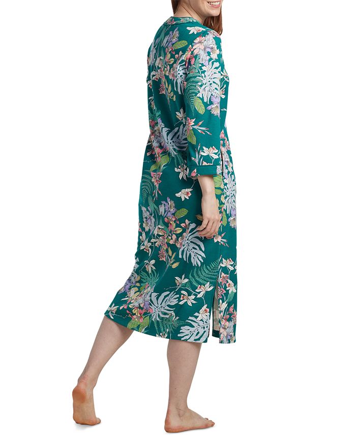 Miss Elaine Long Sleeve Long Knit Printed Robe - Macy's
