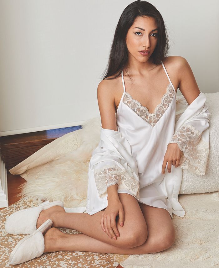 Flora By Flora Nikrooz Kit Matte Heart Lace Chemise Lingerie Nightgown