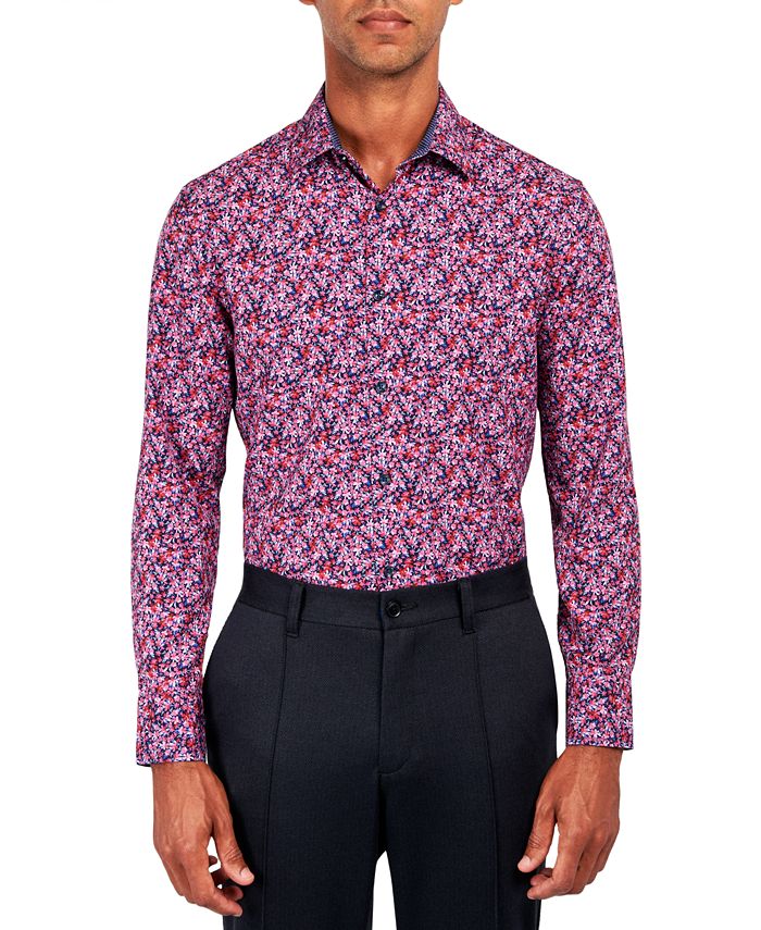 ConStruct Men's Slim Fit Floral Print Performance Stretch Cooling ...