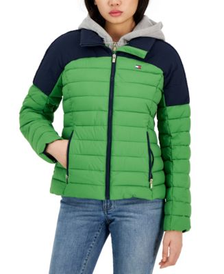 Tommy Hilfiger Women's Hooded Colorblocked Coat - Macy's