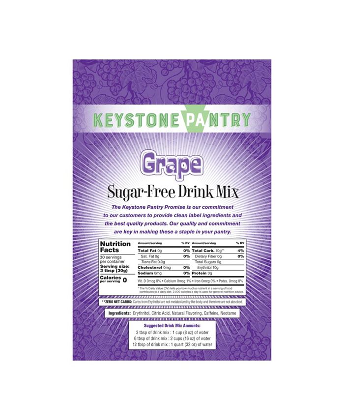 Keystone Pantry Best Diabetic Sugar-Free Drink Mix Grape Keto Friendly ...