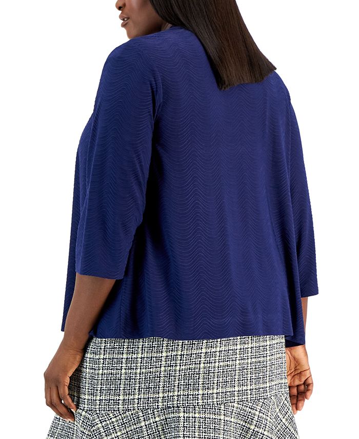 Kasper Plus Size Open-Front Cardigan Sweater - Macy's