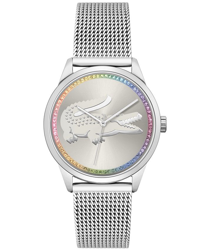 Lacoste Women's Ladycroc Silver-Tone Stainless Steel Mesh Bracelet ...