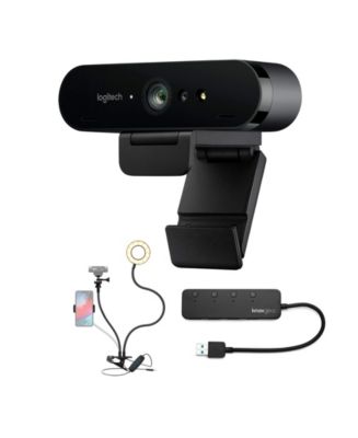Logitech Brio Ultra Hd Webcam With Knox Gear Selfie Ring Light - Macy's