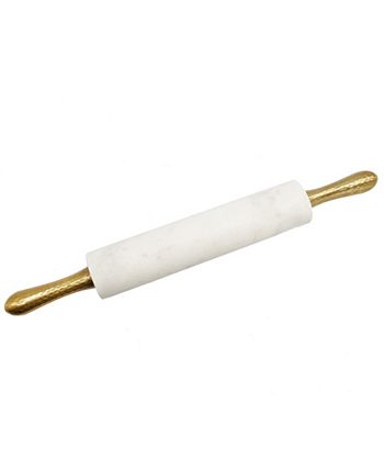 Classic Touch Marble Rolling Pin Hammered Handles and Base Set, 2 Piece ...
