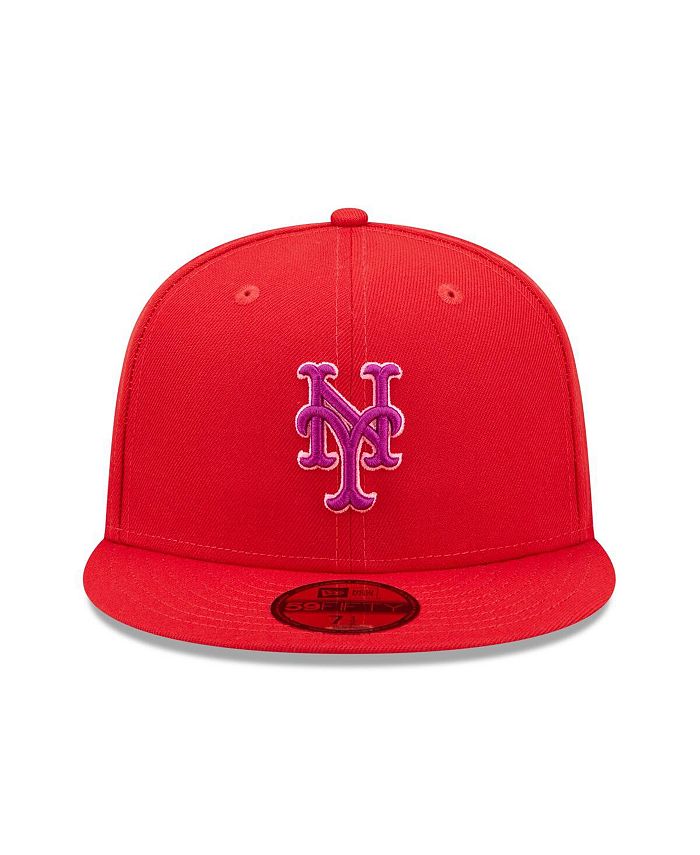 New Era Men's Red New York Mets Purple Undervisor 59FIFTY Fitted Hat ...