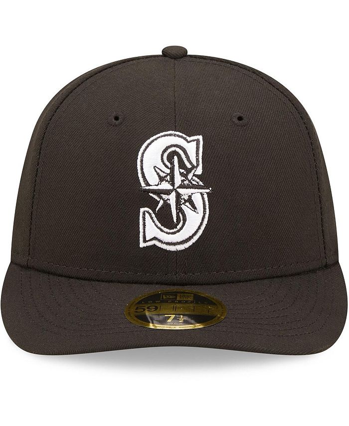 New Era Men's Seattle Mariners Black, White Low Profile 59FIFTY Fitted ...