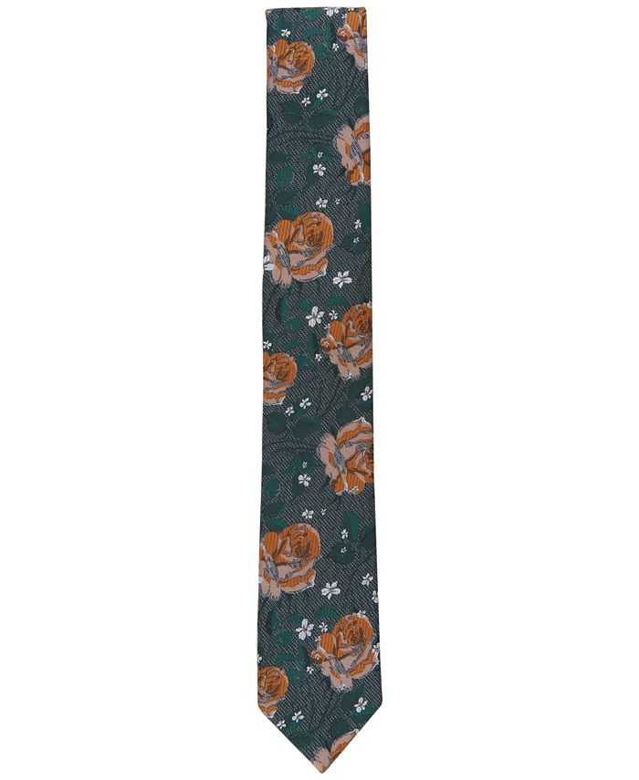 Bar III Men's Windsor Floral Tie, Created for Macy's - Macy's