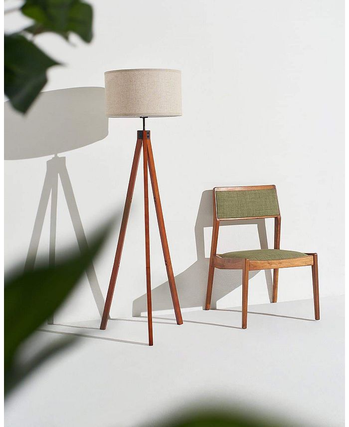 Brightech Eden LED Tripod Floor Lamp with Solid Wood Legs - Wood - Macy's