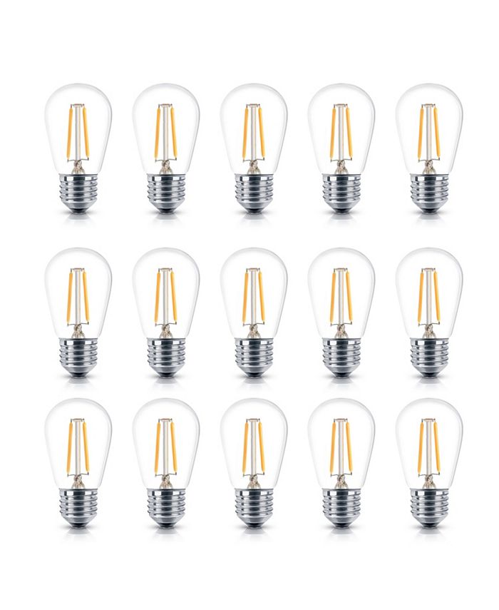 Brightech 15 Pack Bulbs - S14 Bulb, E26 Base, 2 Watt, 3000K Neutral ...